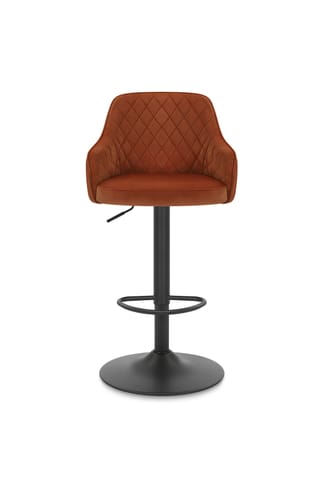Perth Bar Stool Rust Velvet - Atlantic Shopping