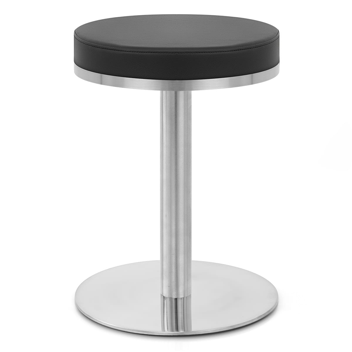 Tuck Brushed Steel Stool Black Atlantic Shopping