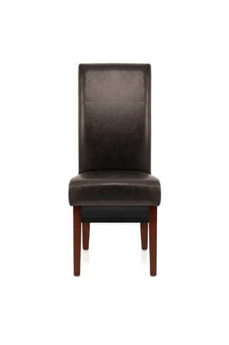 Carlo Walnut Chair Brown Leather - Atlantic Shopping