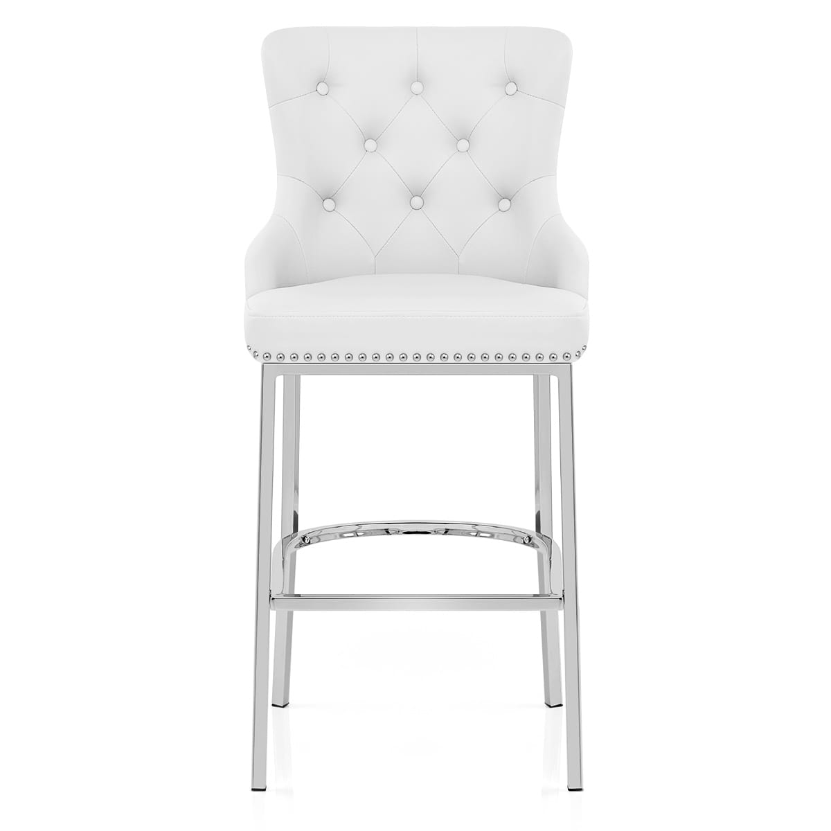Grange Bar Stool White Leather
